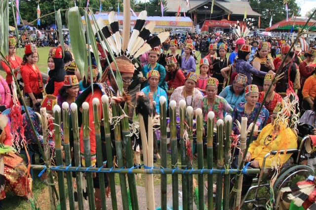 Permainan Perang Seksiang dan Tombak Weheang dalam Tradisi Lom Plai Dayak