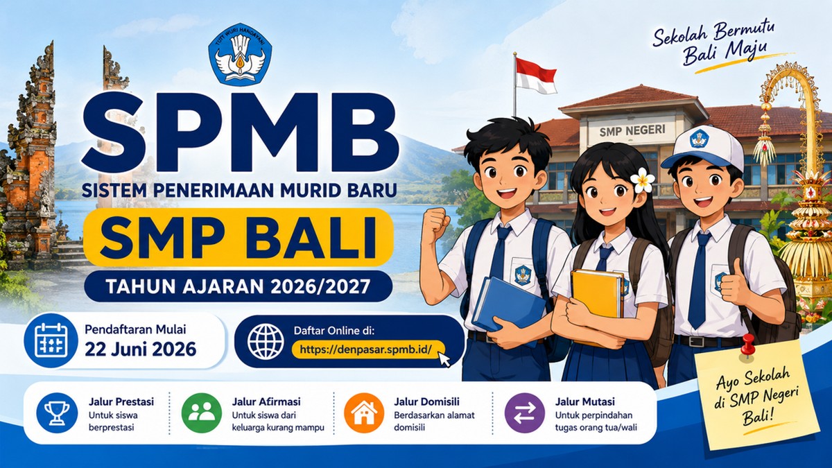 SPMB SMP Denpasar 2026 Dibuka 22 Juni: Cek Jadwal, Syarat, dan Cara ...
