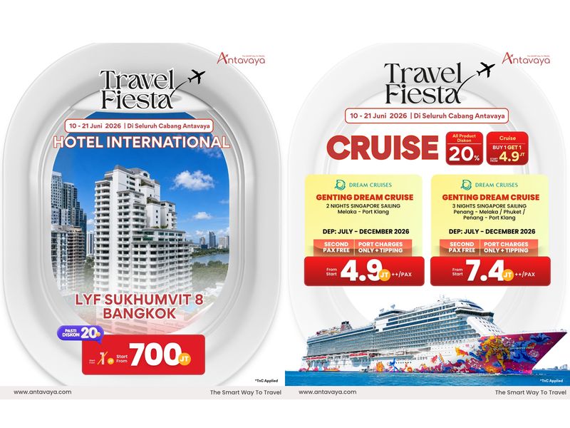 Antavaya Travel Fiesta 2026 Hadir di Seluruh Cabang, Diskon 20%