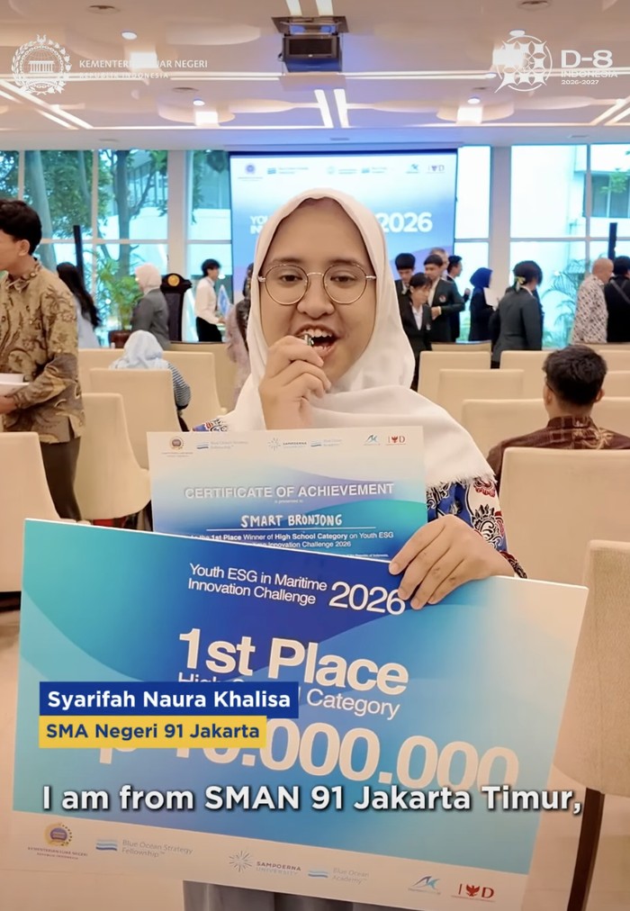 Syarifah Jadi Juara 1 Ide Inovator Muda Youth ESG Maritime 2026 di ASEAN