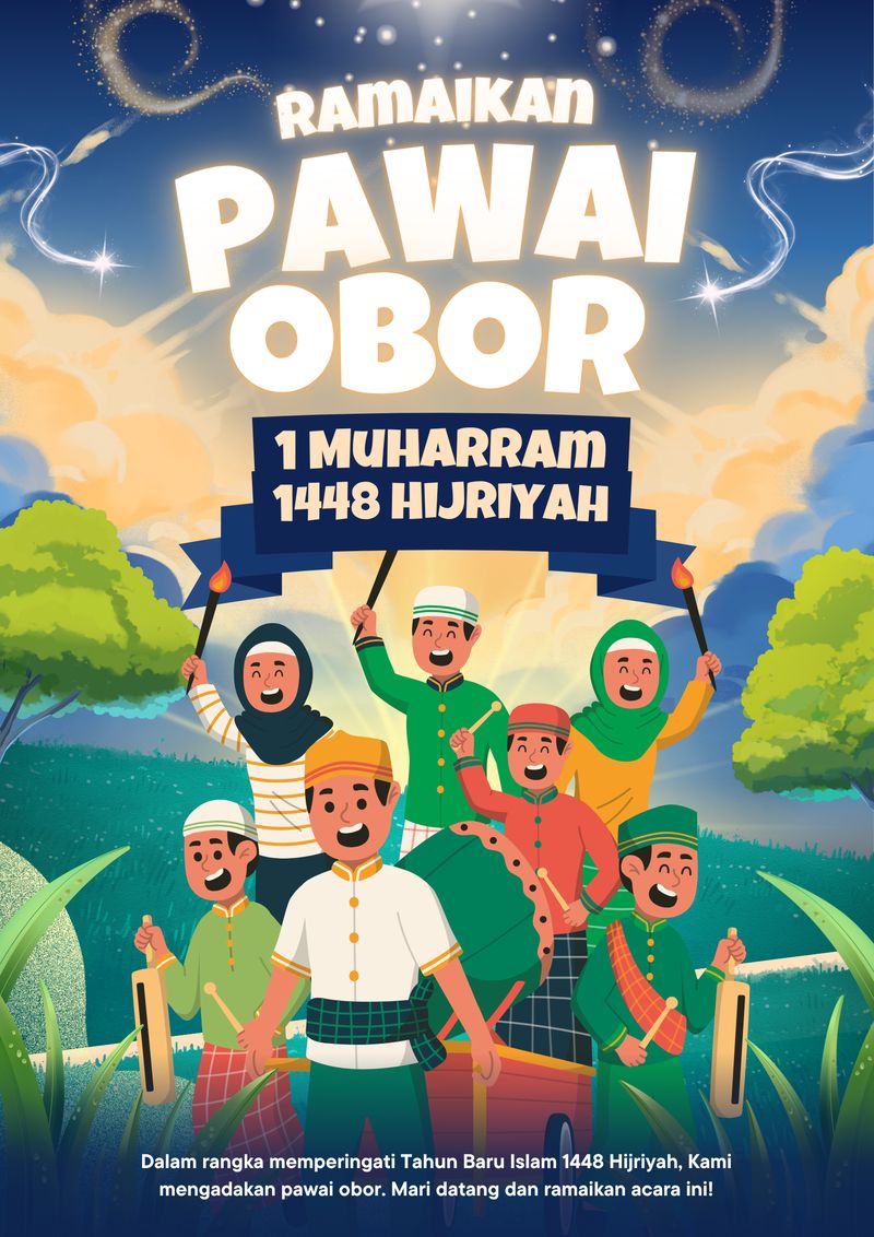 35 Poster Pawai Muharram Terbaru untuk Sambut Tahun Baru Islam 2026