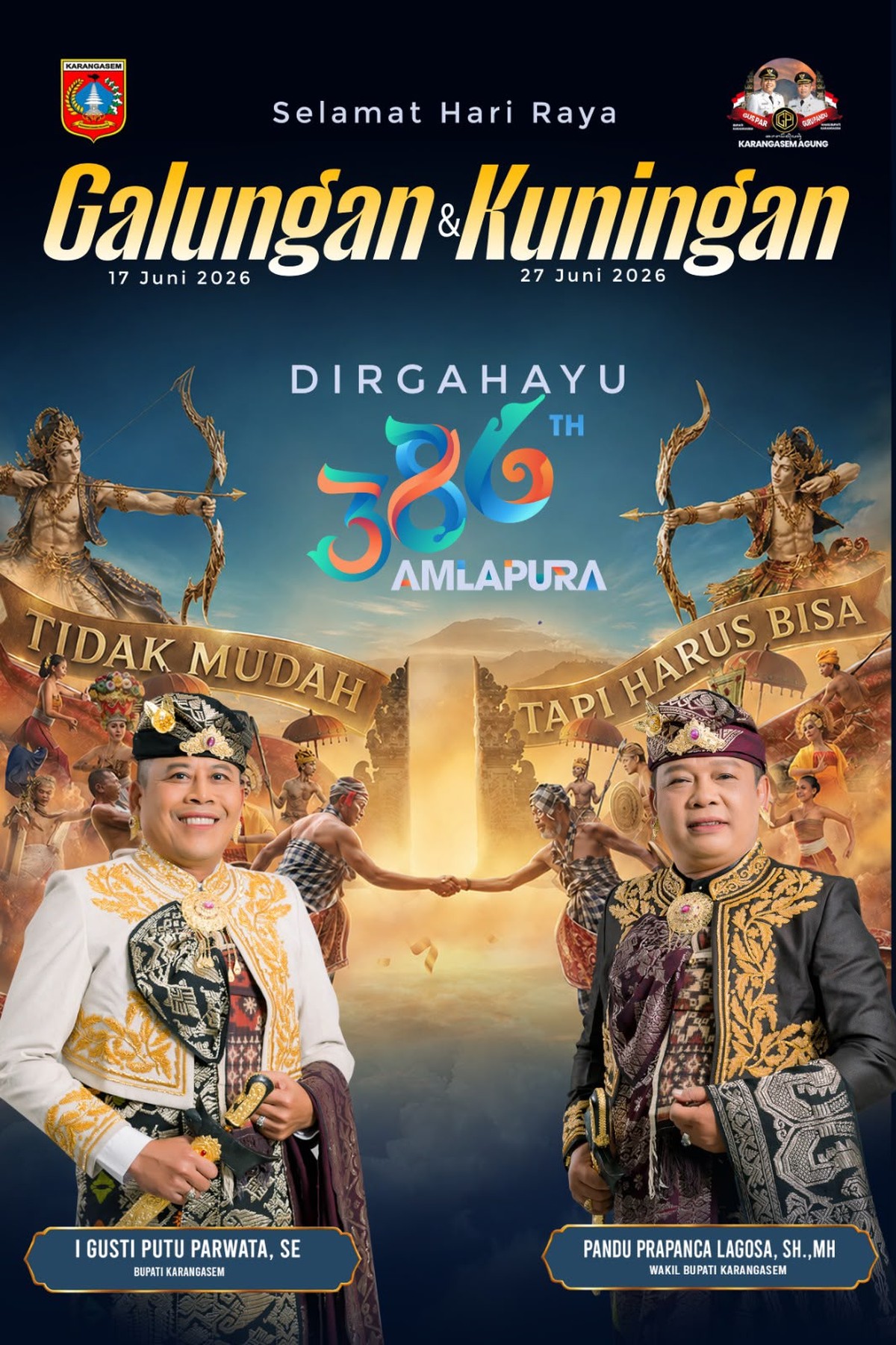 Galungan, Kuningan, dan HUT Amlapura, Bupati Karangasem Kobarkan Semangat