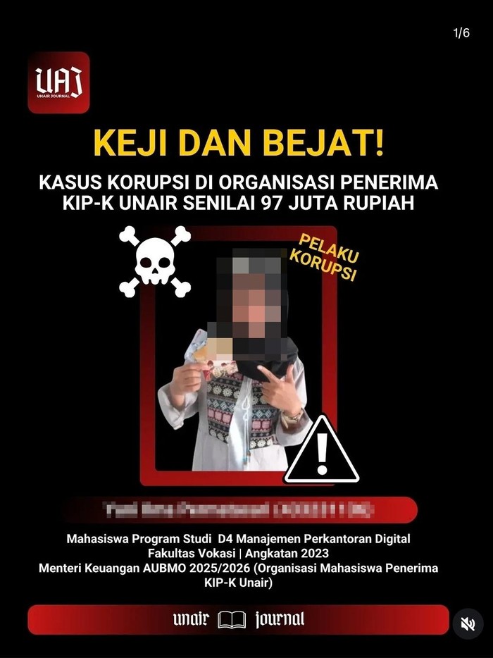 Modus Mahasiswa Unair Diduga Korupsi Iuran Penerima KIP Rp 97 Juta