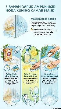Infografis: 3 Bahan Dapur yang Ampuh Bersihkan Noda Kuning di Kamar Mandi