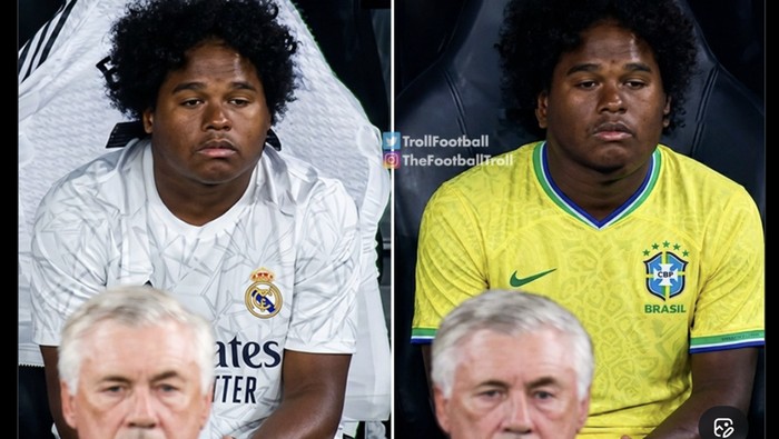 Dipinggirkan Ancelotti, Endrick Diolok-olok via Meme Anime