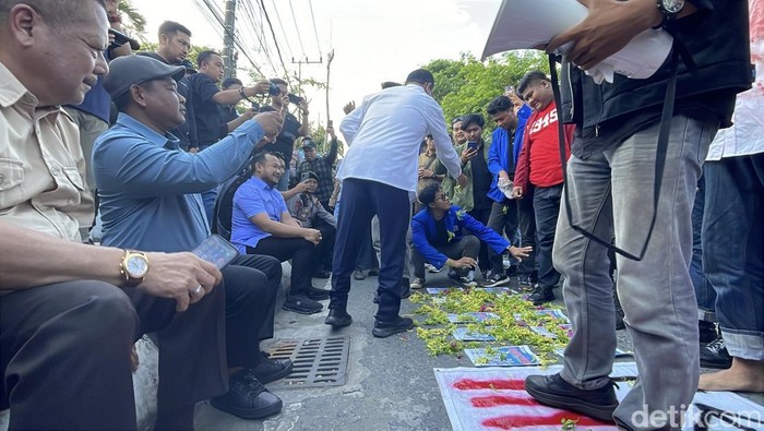 11 Anggota DPR Dapil Kalsel Tak Hadir dalam Aksi, Mahasiswa Tabur Bunga
