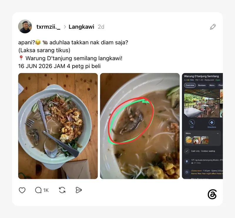 Heboh Temuan Diduga Bayi Tikus di Laksa, Pemilik Warung Angkat Bicara