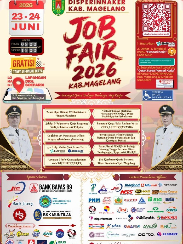 Besok Ada Job Fair di Mungkid Magelang, Simak Jadwal dan Lowongannya Lur!