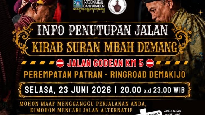 Ada Kirab Suran Mbah Demang Nanti Malam, Jalan Godean KM 5 Ditutup