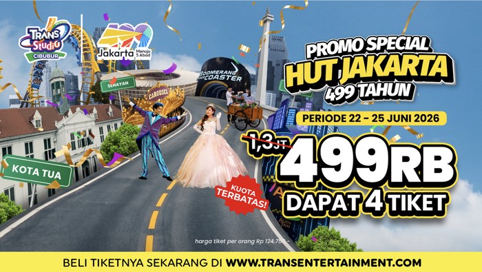 Main Ke Trans Studio Cibubur, 4 Tiket Rp 499 Ribu Spesial HUT Jakarta ...