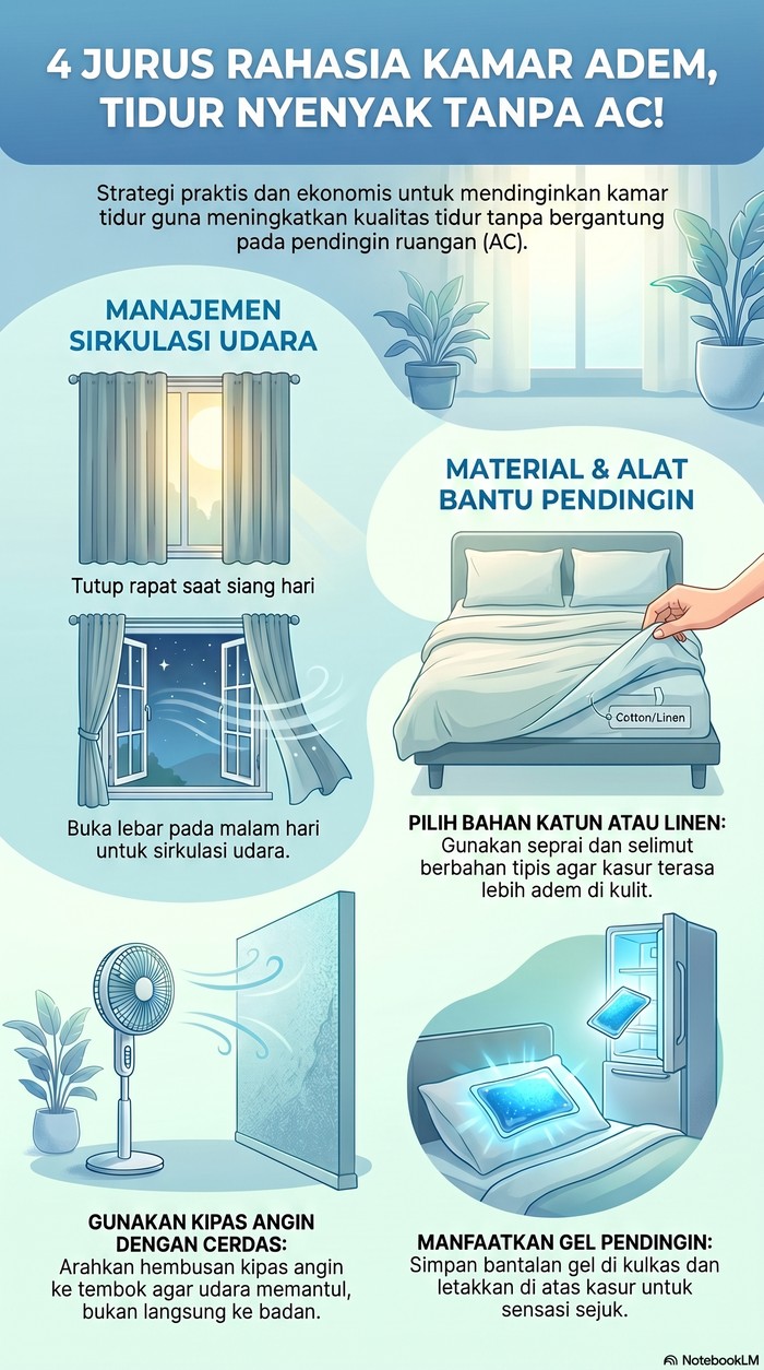 Infografis: 5 Jurus Bikin Kamar Adem Tanpa AC, Tidur Jadi Lebih Nyenyak
