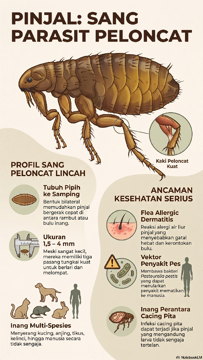 Infografis: Pinjal Beda dengan Kutu, Bahaya bagi Manusia?