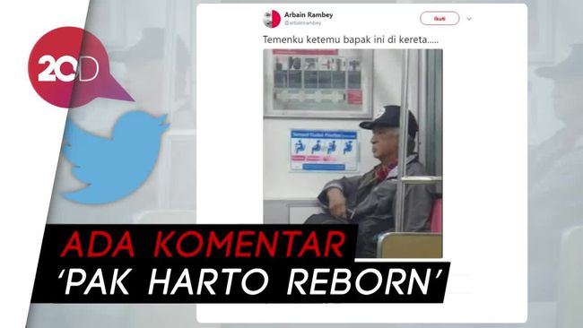 Sosok Mirip Pak Harto Naik KRL Ramai Dibahas di Medsos