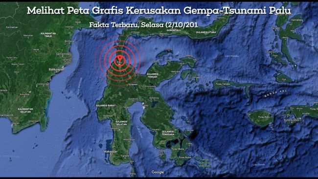 Peta Grafis Kerusakan Dampak Gempa dan Tsunami Palu