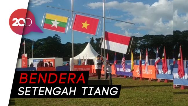 Kerekan Bendera di Panahan SEA Games Macet, Jadi Setengah Tiang