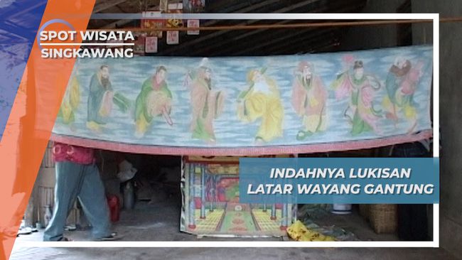 Torehan Tangan Gambar Delapan Dewa, Lukisan Latar Wayang Gantung SIngkawang