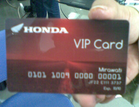 Honda Keluarkan Honda VIP Card
