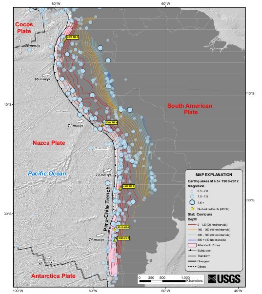 USGS tentang Gempa Chile: Megathrust di Lempeng Nazca dan Amerika Selatan