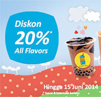 Diskon 20% HOP HOP Bubble Drink dengan Flazz