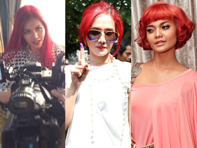 Artis Indonesia yang Eksis Berambut Merah
