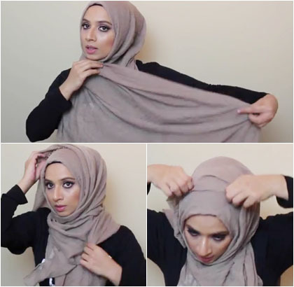 Tutorial Hijab Menutup Dada dengan Bantuan Headband