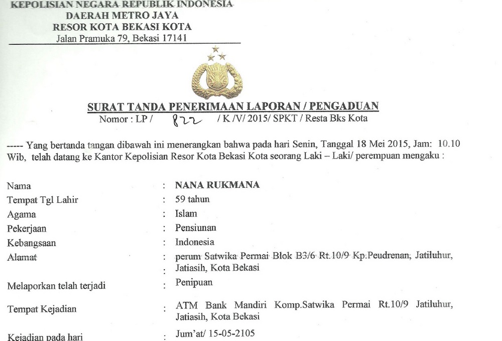 Warga Bekasi Tertipu Call Center ATM Palsu, Rp 68 Juta Ludes