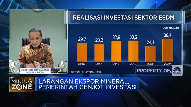 Bahlil Targetkan 20% Investasi 2022 Masuk ke Sektor Mineral