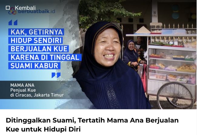 Kisah Mama Ana, Berjualan Kue Demi Hidupi Diri