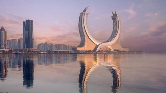 Penampakan 2 Hotel Mewah Gedung Kembar di Qatar