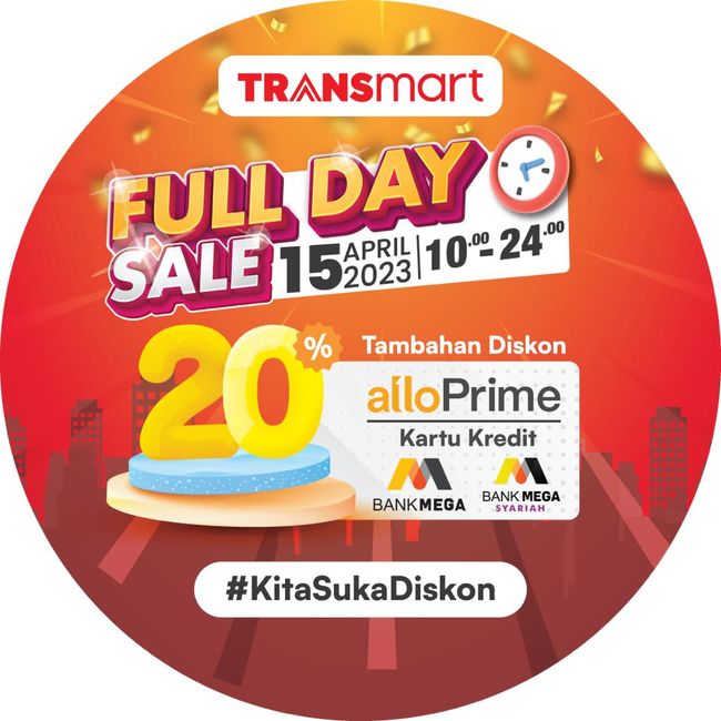 Transmart Diskon 20% Lebih Banyak Barang, Seharian Penuh