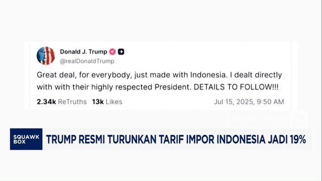Video: Kabar Baik! Trump Resmi Turunkan Tarif Impor Indonesia Jadi 19%